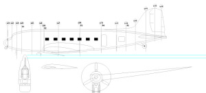 3 View Drawings for a Douglas DC-3